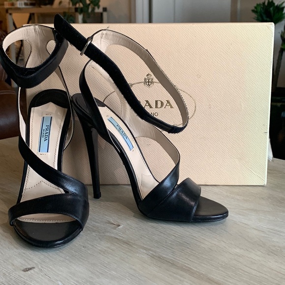 Prada | Shoes | Prada Black Strap High Heel | Poshmark